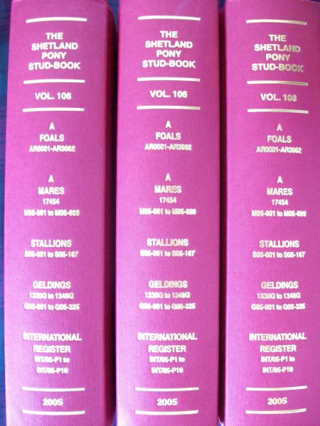 Stud-Book Volume 106 - UK delivery - Shetland Pony Stud Book Society